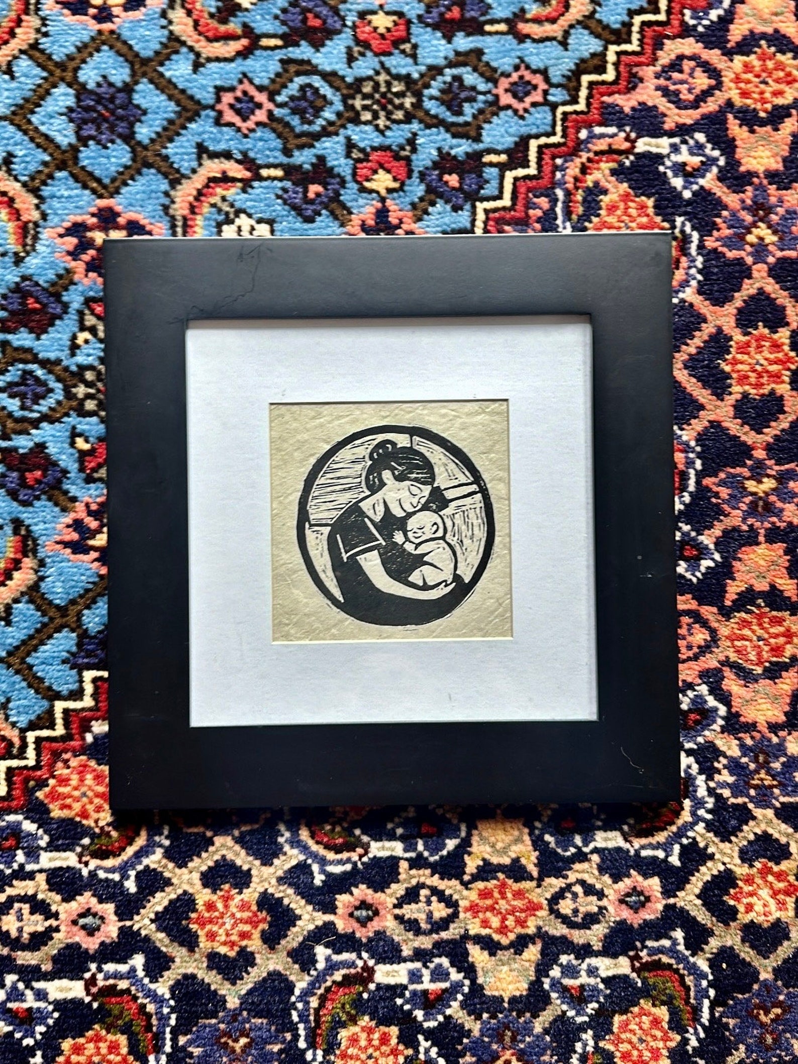 Cosleeping Mother & Baby Linocut Print 5x5” - Motherhood Art - Etsy
