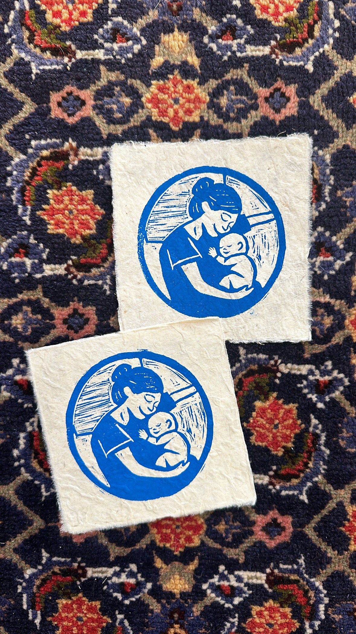 Cosleeping Mother & Baby Linocut Print 5x5” - Motherhood Art - Etsy