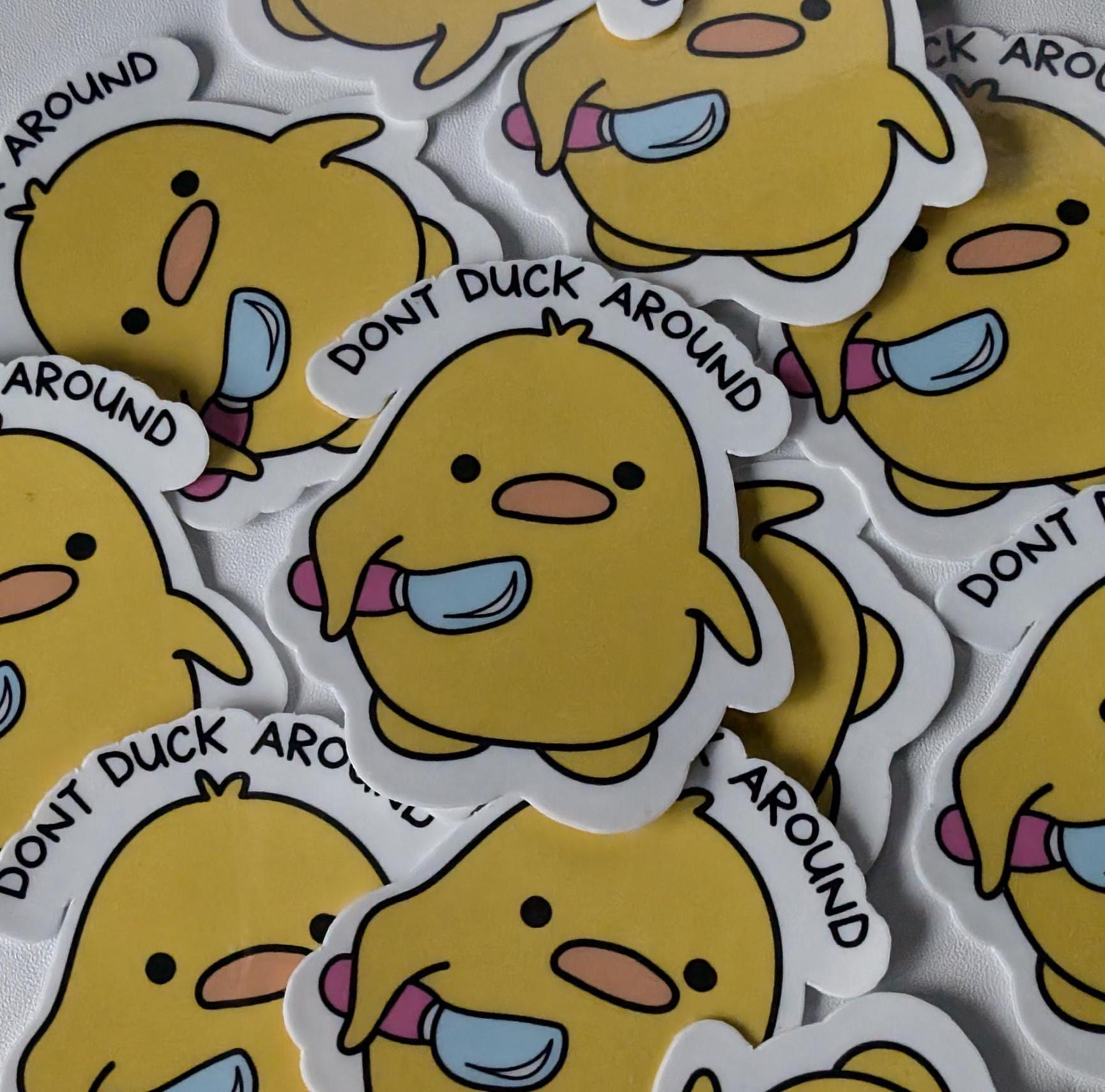 Don't Duck Around Sticker | Funny Duck Quote | Duck With Knife | Laptop ...