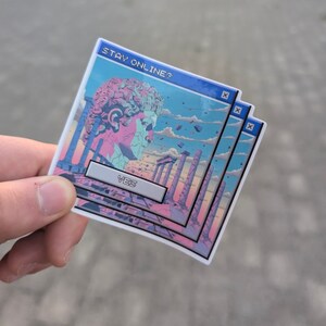 Lo-fi Landscape Stay Online Sticker Retro 80s 90s Vaporwave Aesthetic ...