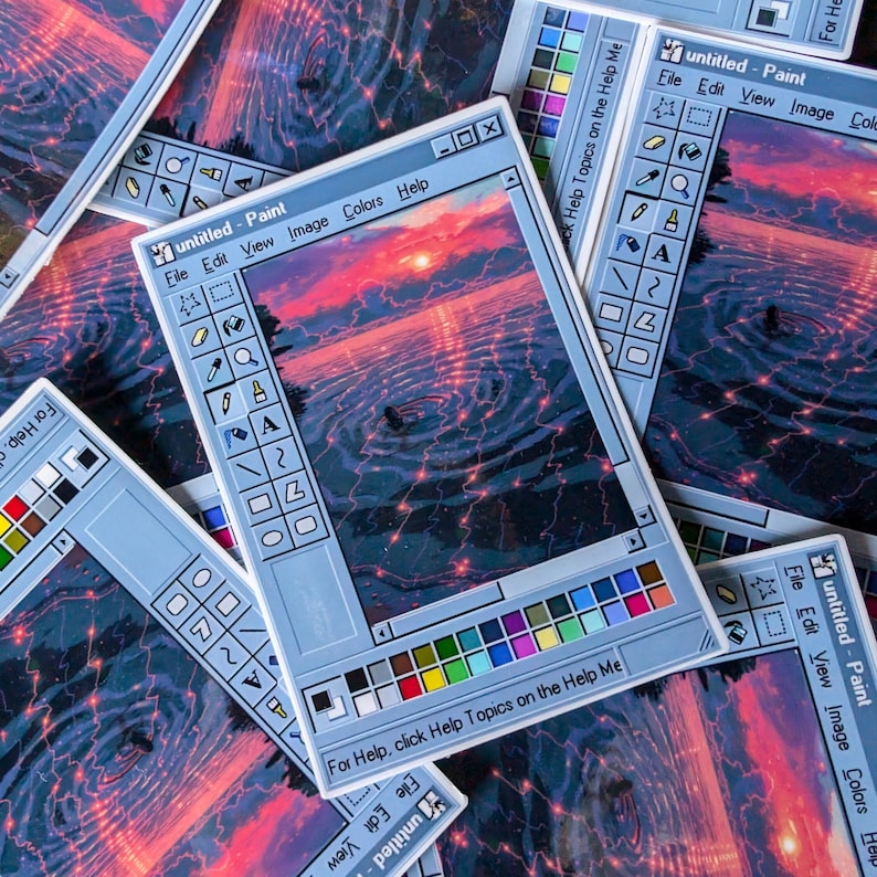 Untitled Paint Window Sticker Retro MS Paint Computer Handmade Vinyl ...