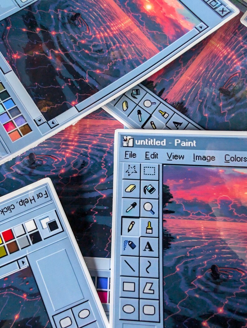 Untitled Paint Window Sticker Retro MS Paint Computer Handmade Vinyl ...