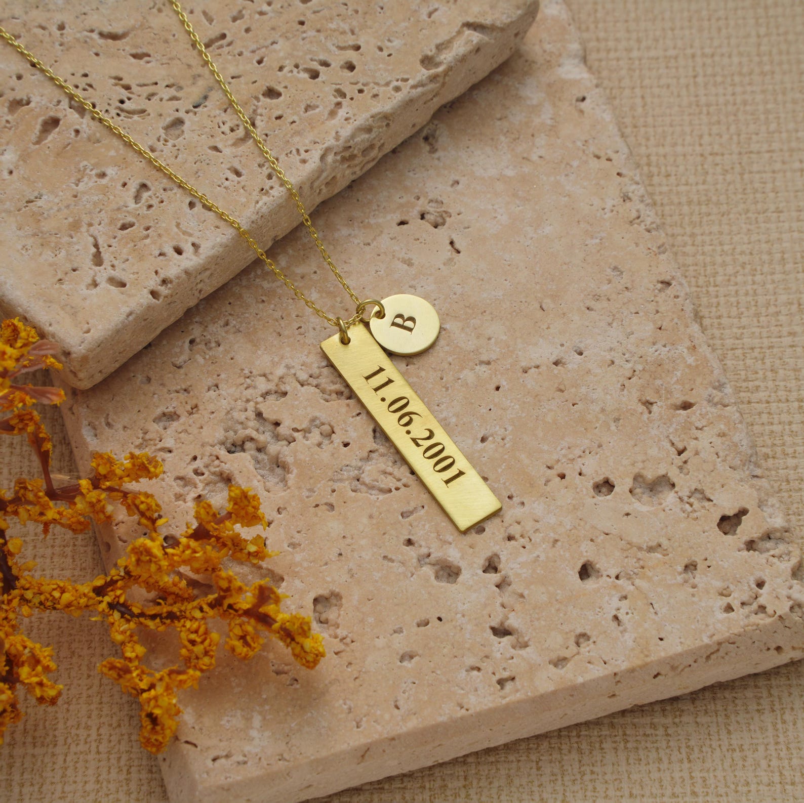Custom Date Necklace,anniversary Date Necklace,personalized Gold Date ...