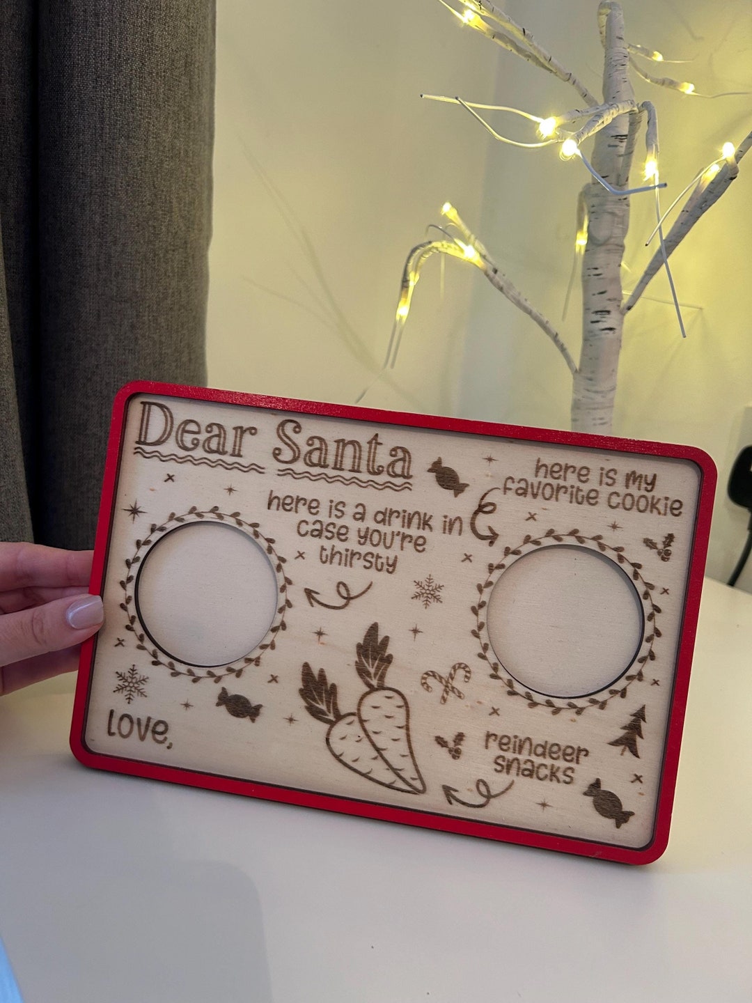 Santa Tray Board, Santa Plate, Personalised Santa Plate, Christmas Eve ...
