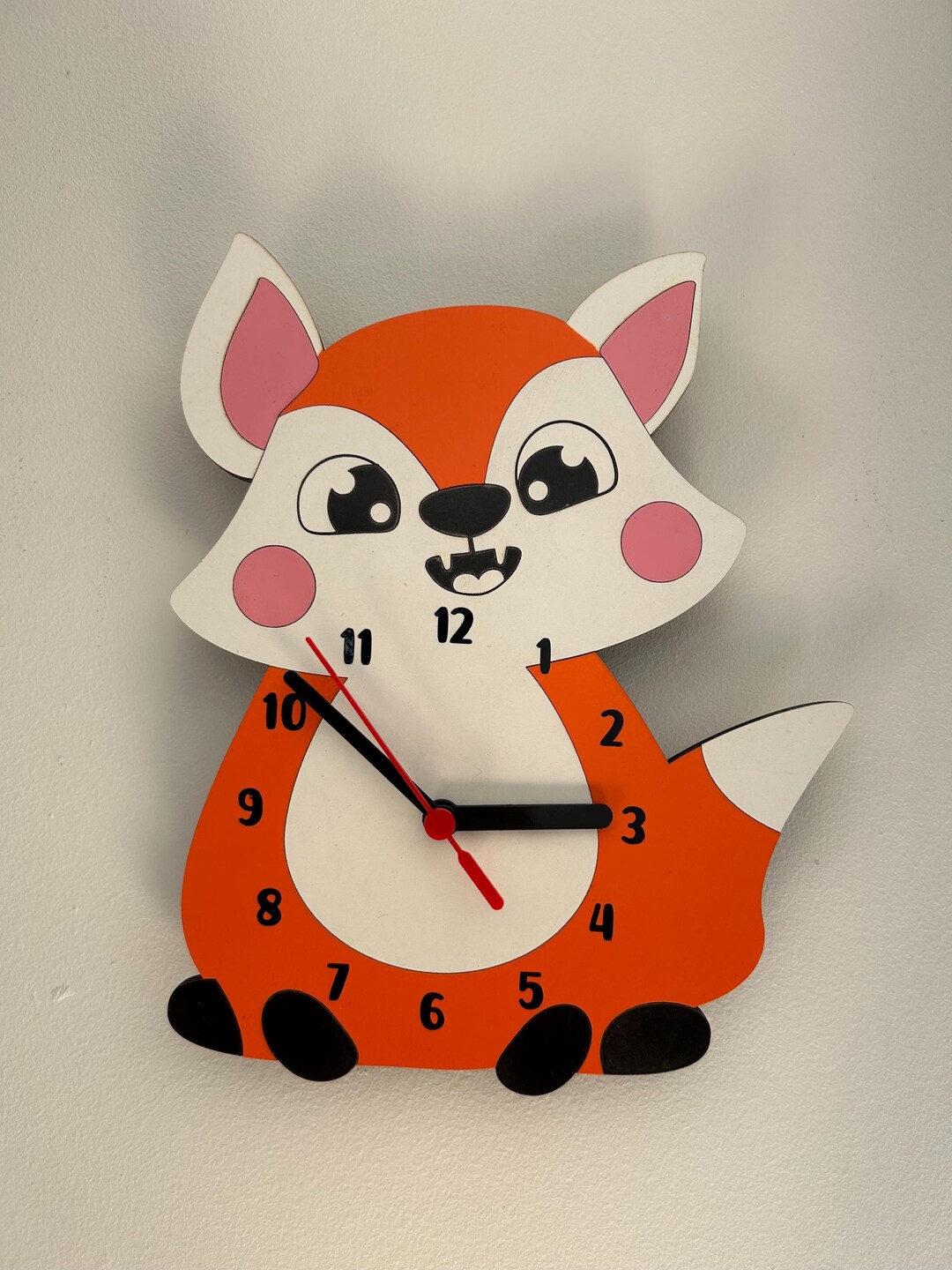 Kids Wooden Fox Clock, Fox Clock for Kids Room, Kids Room Decor Clock ...