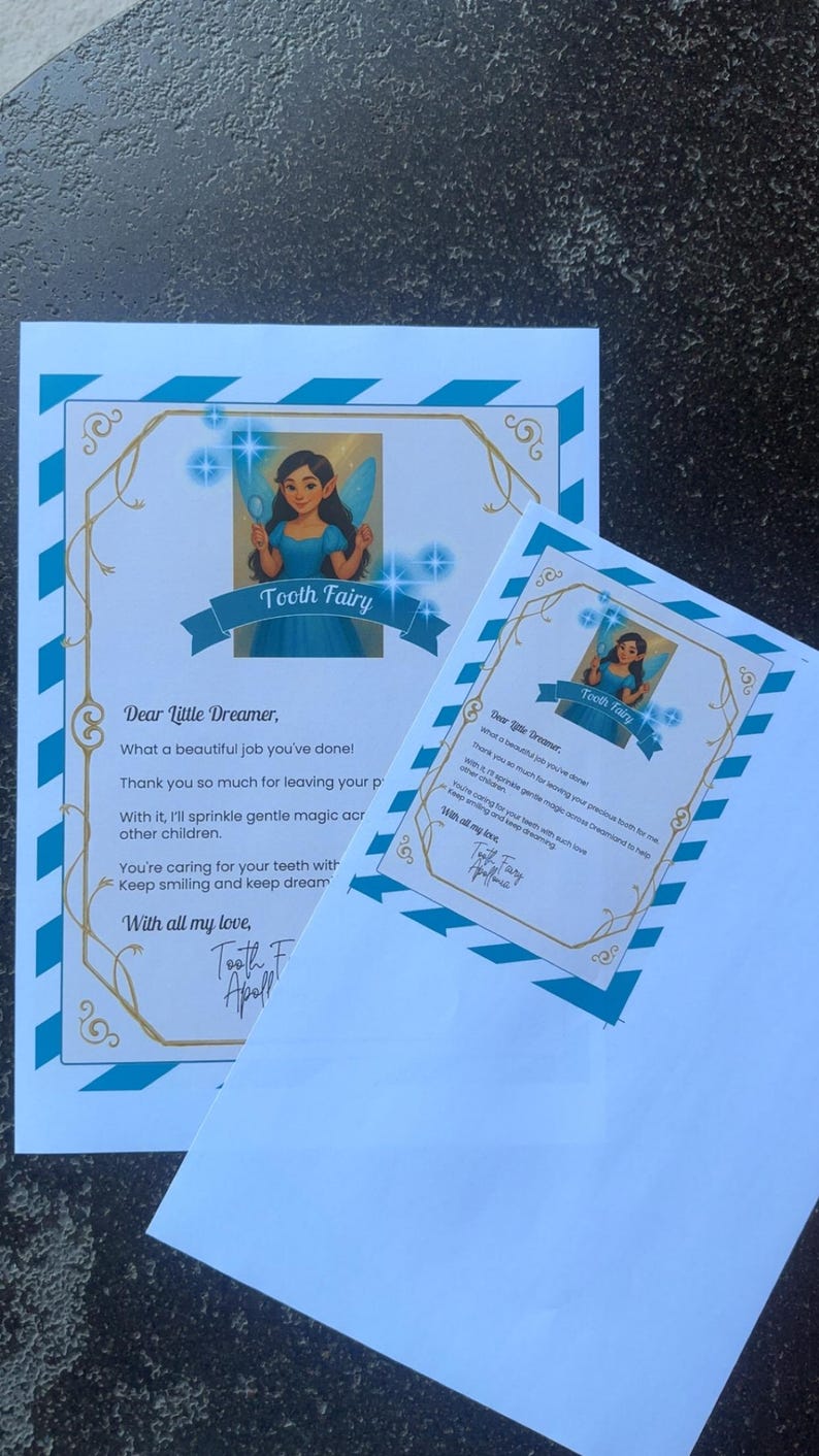Tooth Fairy Letter Printable PDF – Dear Little Dreamer Lost Tooth Note ...