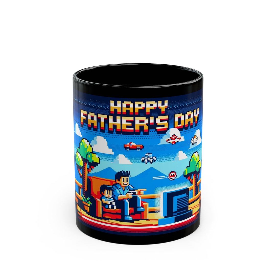Retro Gaming Father's Day Mug 8-bit Pixel Paradise - Etsy