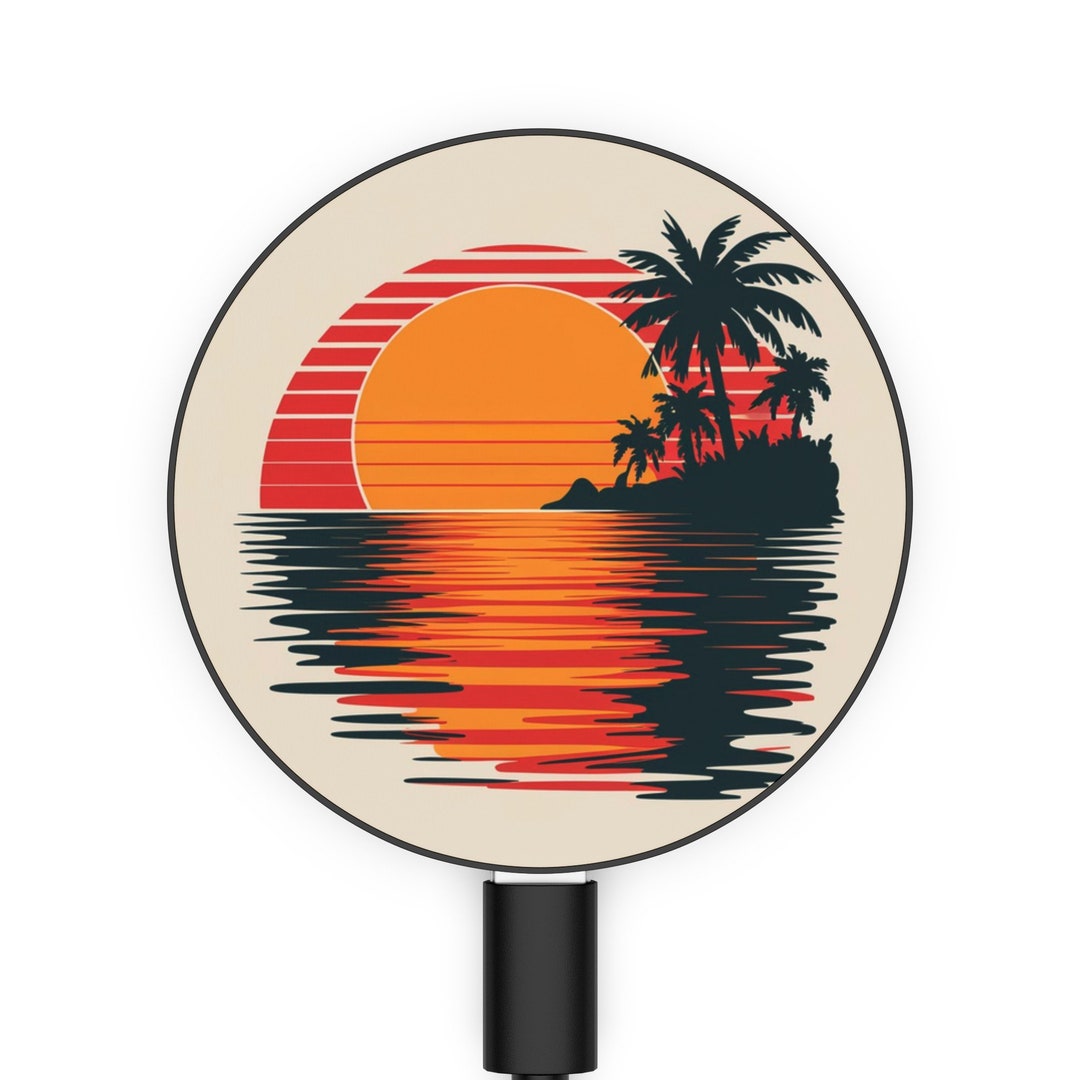 Tropical Sunset Wireless Charger, Custom Induction Charging Pad, Palm ...