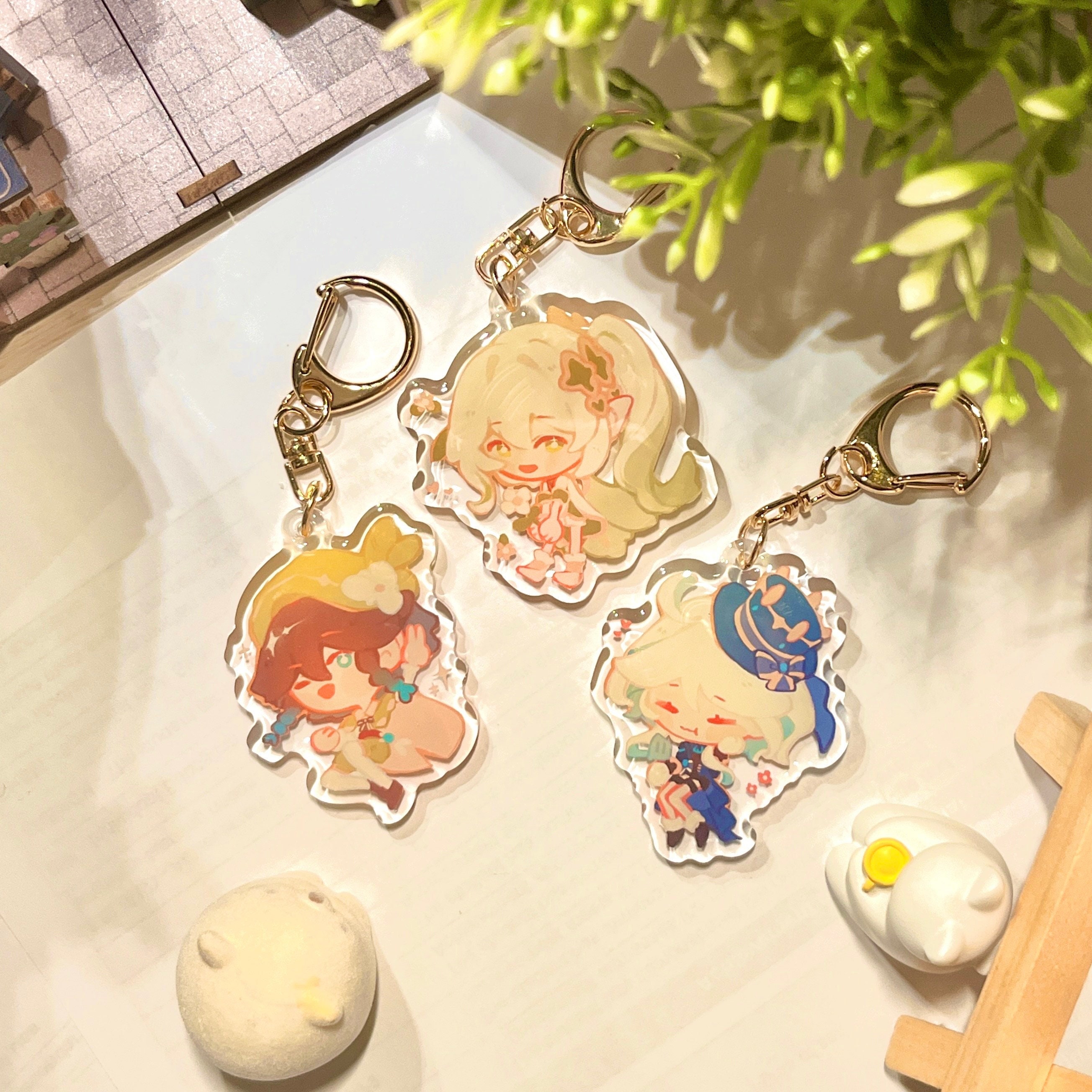 Genshin Impact Archon Acrylic Keychains || Venti Nahida Furina Charms ...
