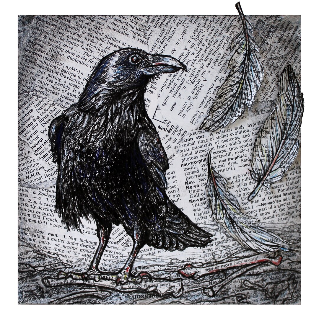 Print: "nevermore" Drawing, Print of Original Watercolor Pen and ...