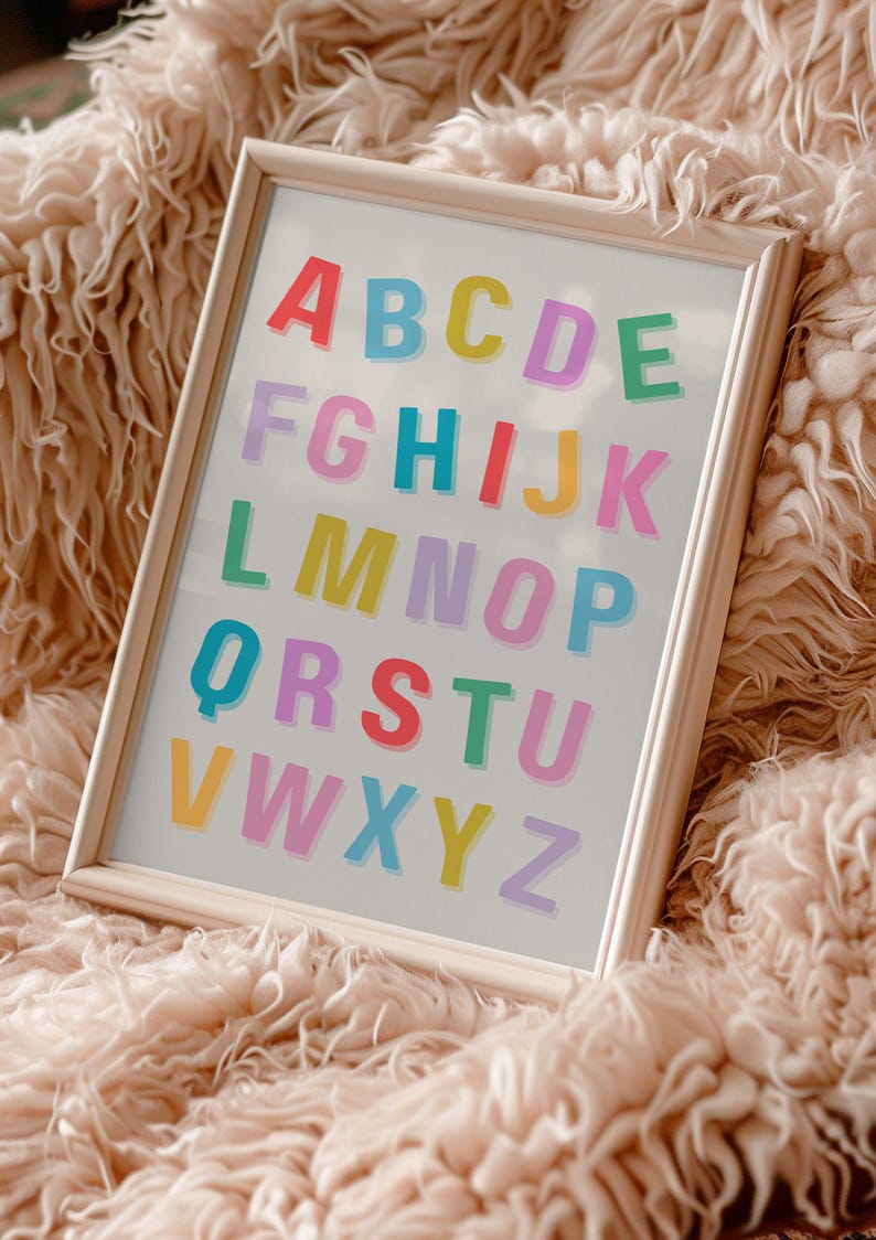 Colorful Alphabet Classroom Poster Educational Digital Download ABC ...
