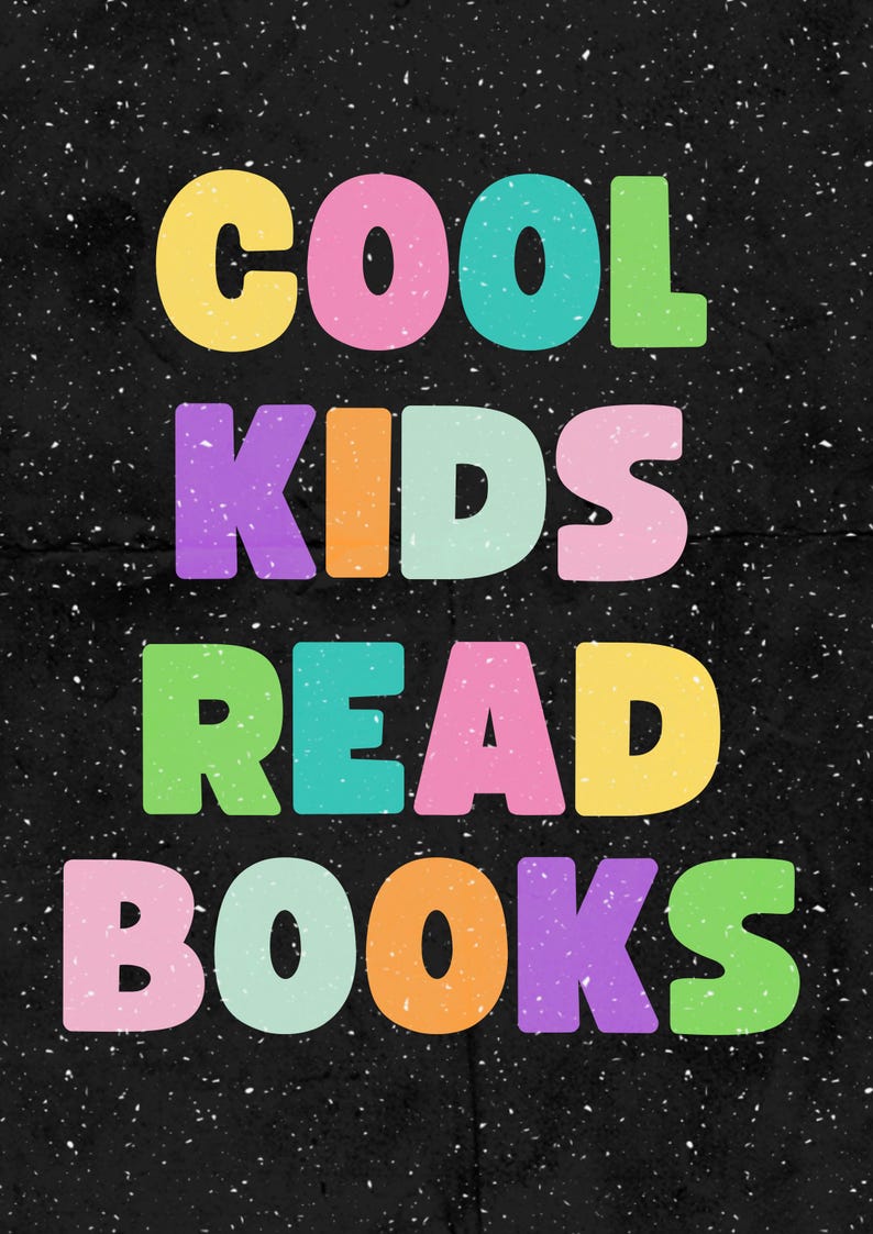 Cool Kids Read Books Classroom Poster Teacher Poster Reading Motivation ...