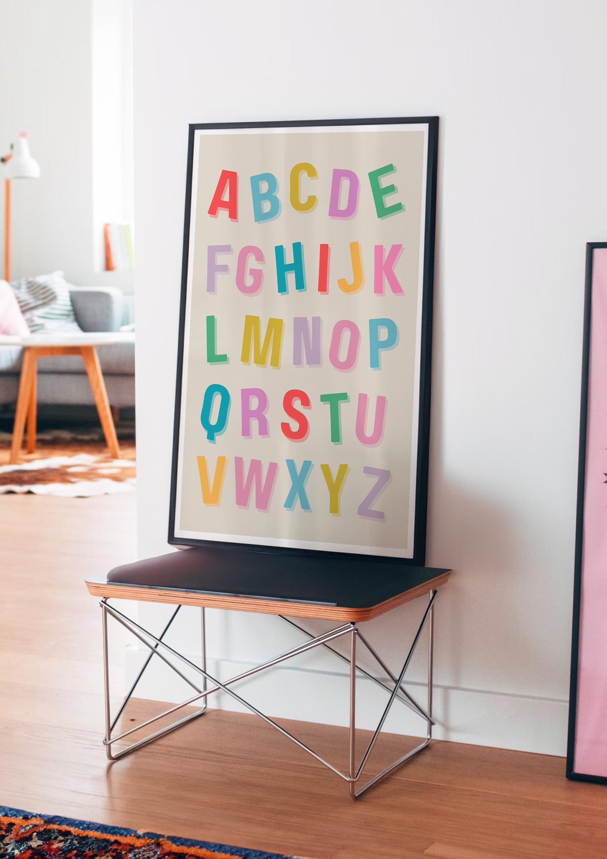 Colorful Alphabet Classroom Poster Educational Digital Download ABC ...