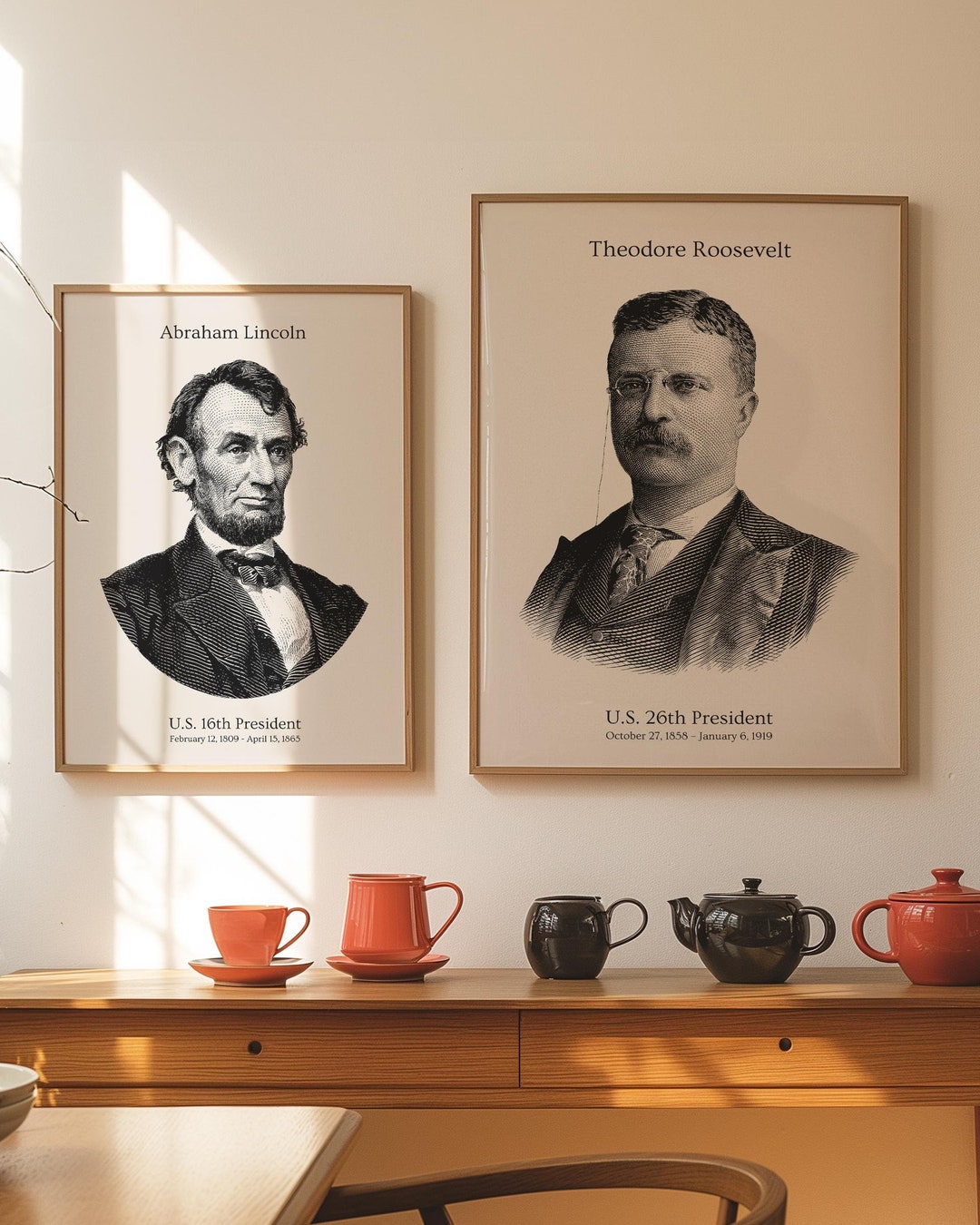 Presidential Poster Set Abraham Lincoln & Theodore Roosevelt Historical ...