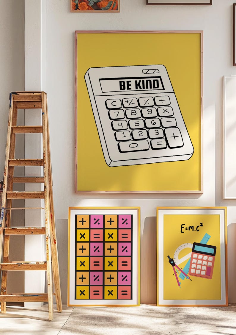 Be Kind Calculator Classroom Poster Digital Download Math Inspired Wall ...