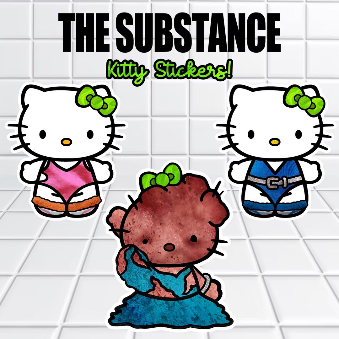 The Substance Movie Cute Kitty Stickers • Laptop Decals • - Etsy