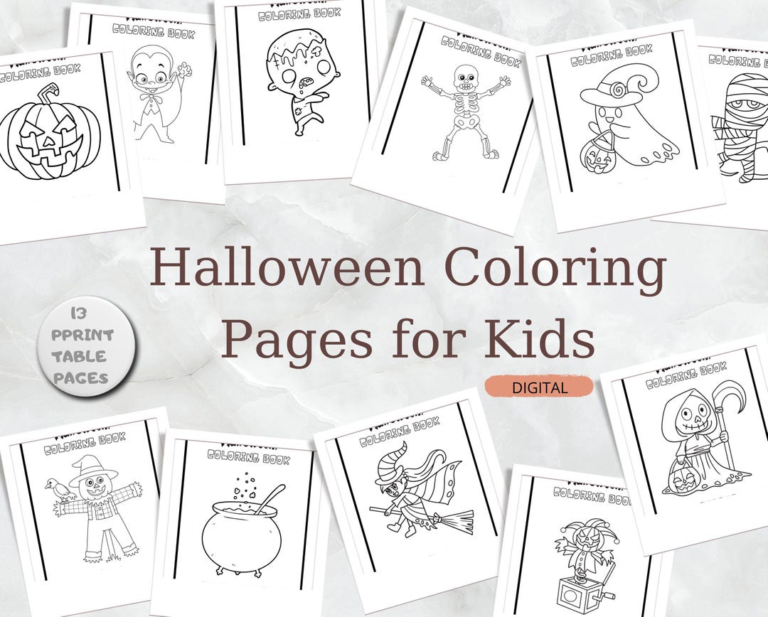Halloween Coloring Pages for Kids – Cute & Spooky Printables - Etsy