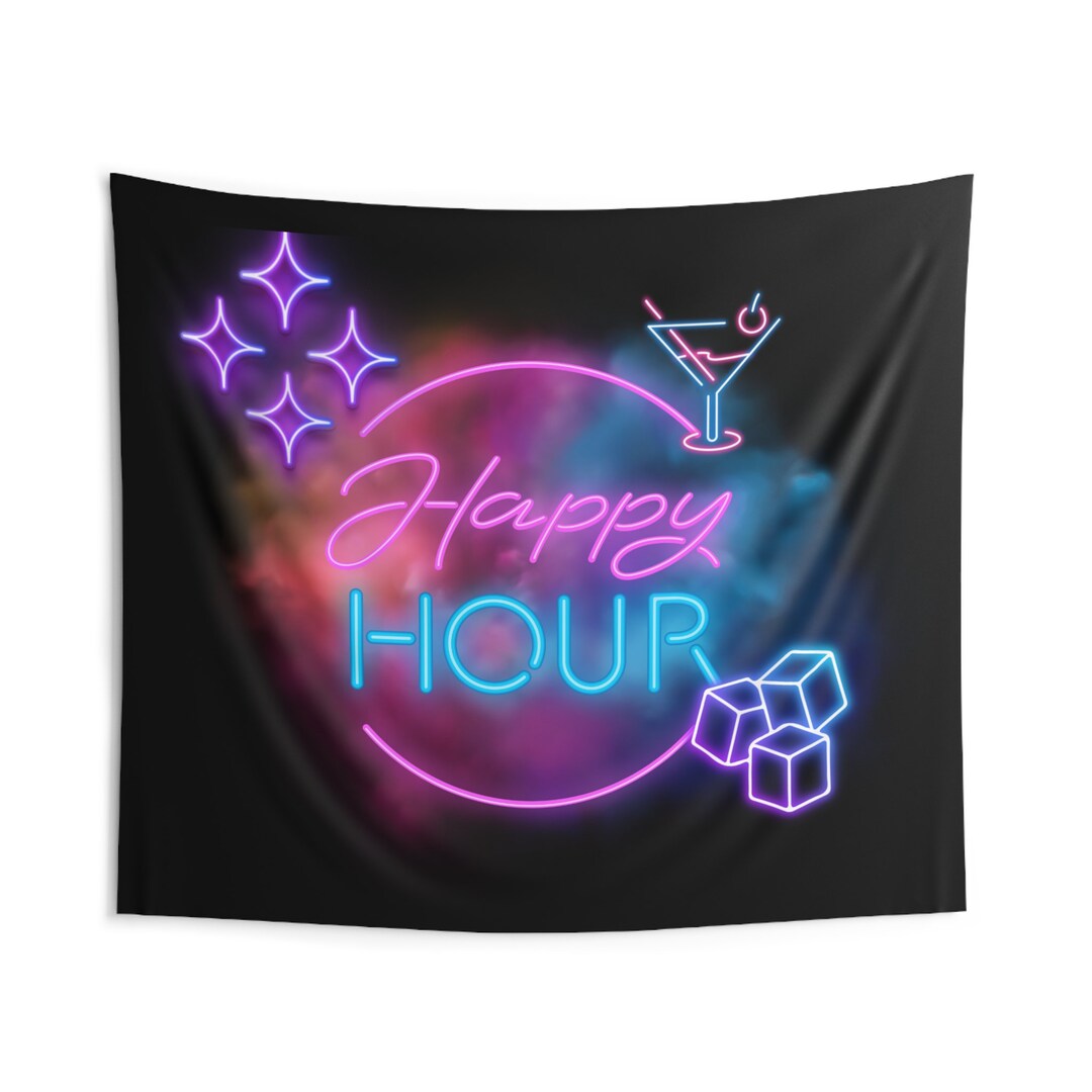 Indoor Wall Tapestries happy Hour - Etsy