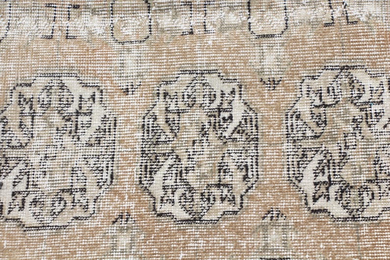 Turkish Large Rug 6.3x9.5 Ft (191x289 Cm), Vintage Brown Floral Rug ...