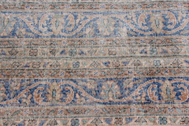 Vintage Turkish Rug 1.9x8.9 Ft, Blue Moroccan Rug - Etsy