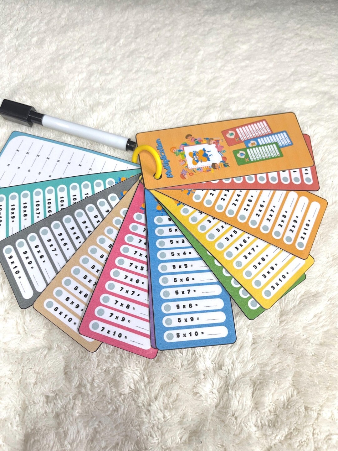 PDF Multiplication Tables Learning Cards Keychain PDF and PNG - Etsy