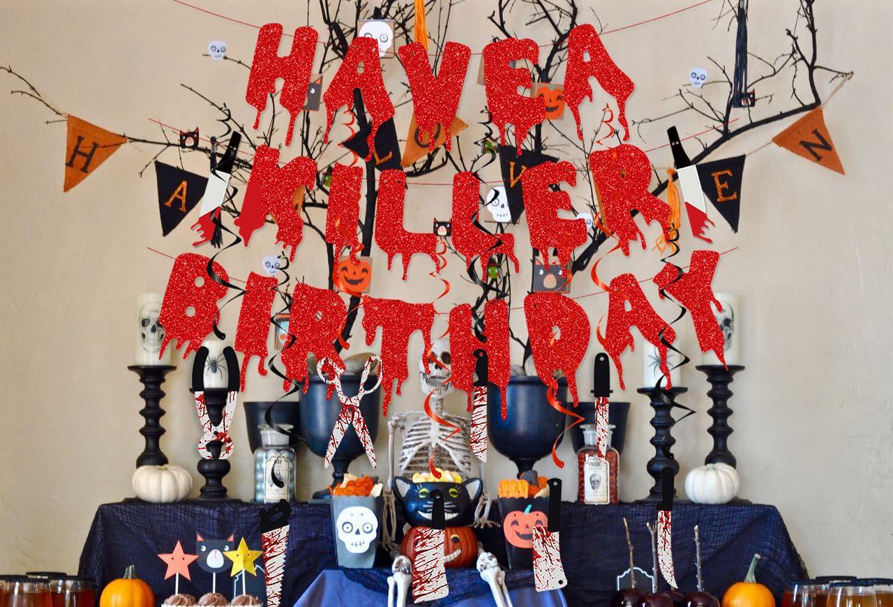 Have a Killer Birthday Party Banner, Halloween Horror Birthday Party ...
