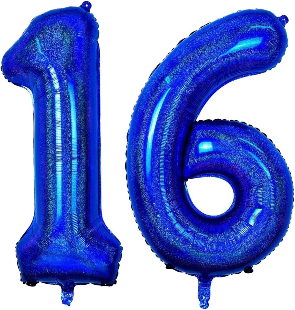 Laser Blue Crown Number 16 Balloon Giant Large Aluminum Film Number 16 ...