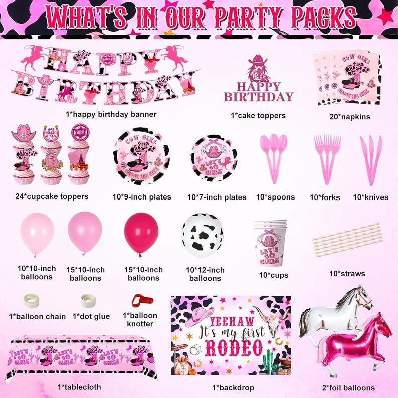 Cowgirl Themed Party Decorations, Disco Cowgirl Party Supplies Include ...