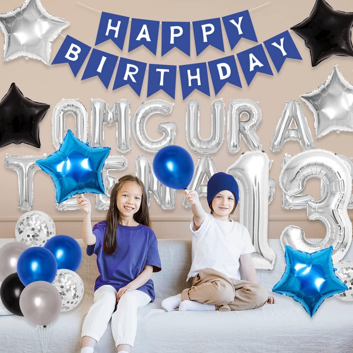 13th Birthday Party Decorations for Boys Blue 13th Birthday Party ...