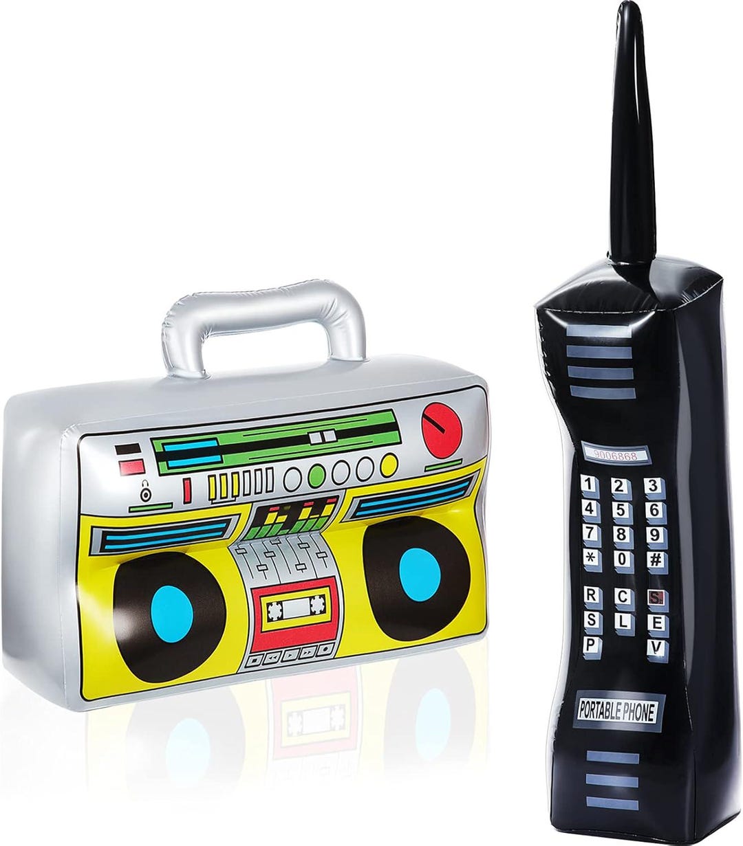 Inflatable Radio Boombox Inflatable Mobile Phone Props for 80s 90s ...