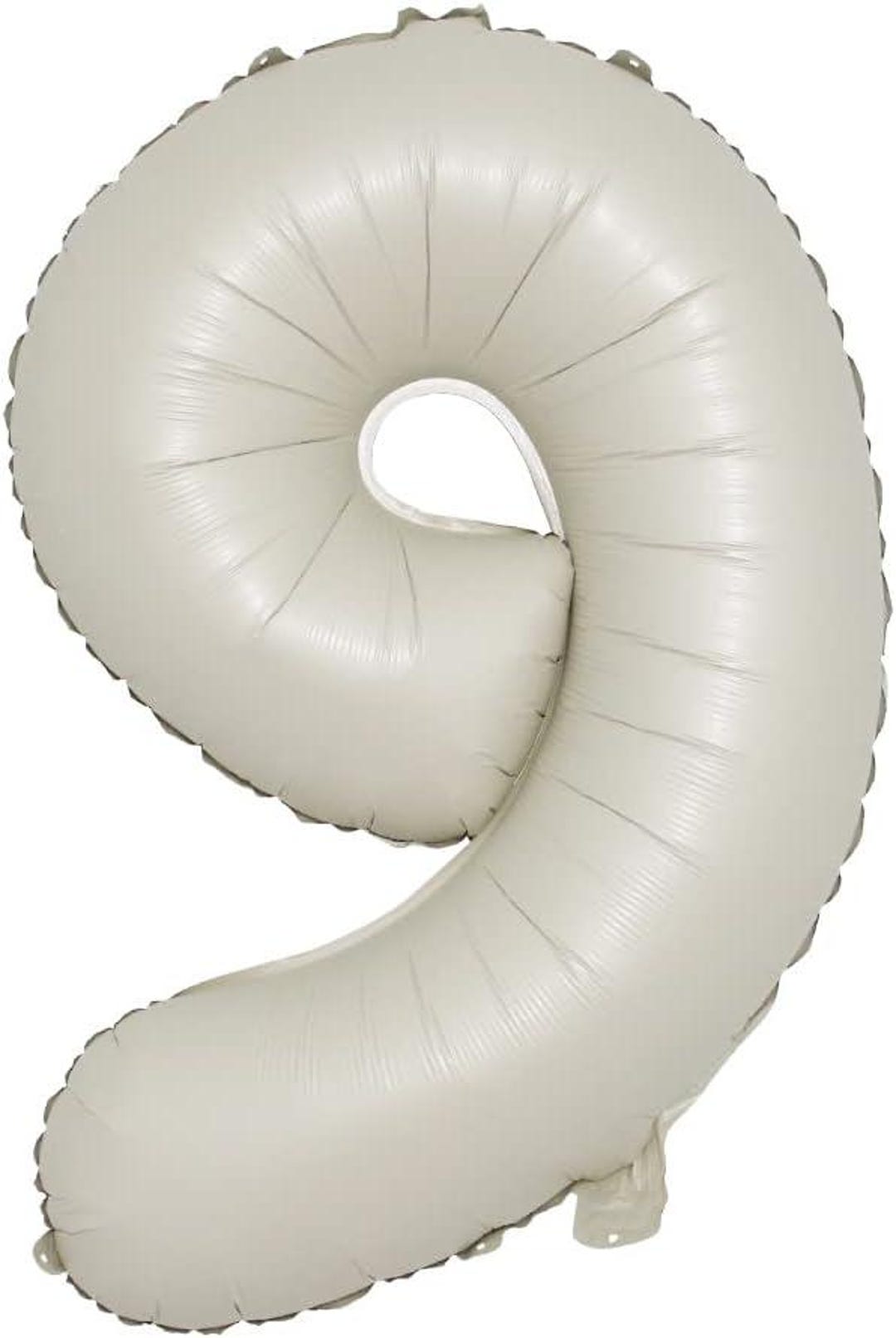 Cream Color Number Balloons 0-9 Large Digital Foil Helium Ball Girl ...