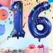 16 Balloon Numbers Navy Blue Number 16 Balloons Self-sealing for ...