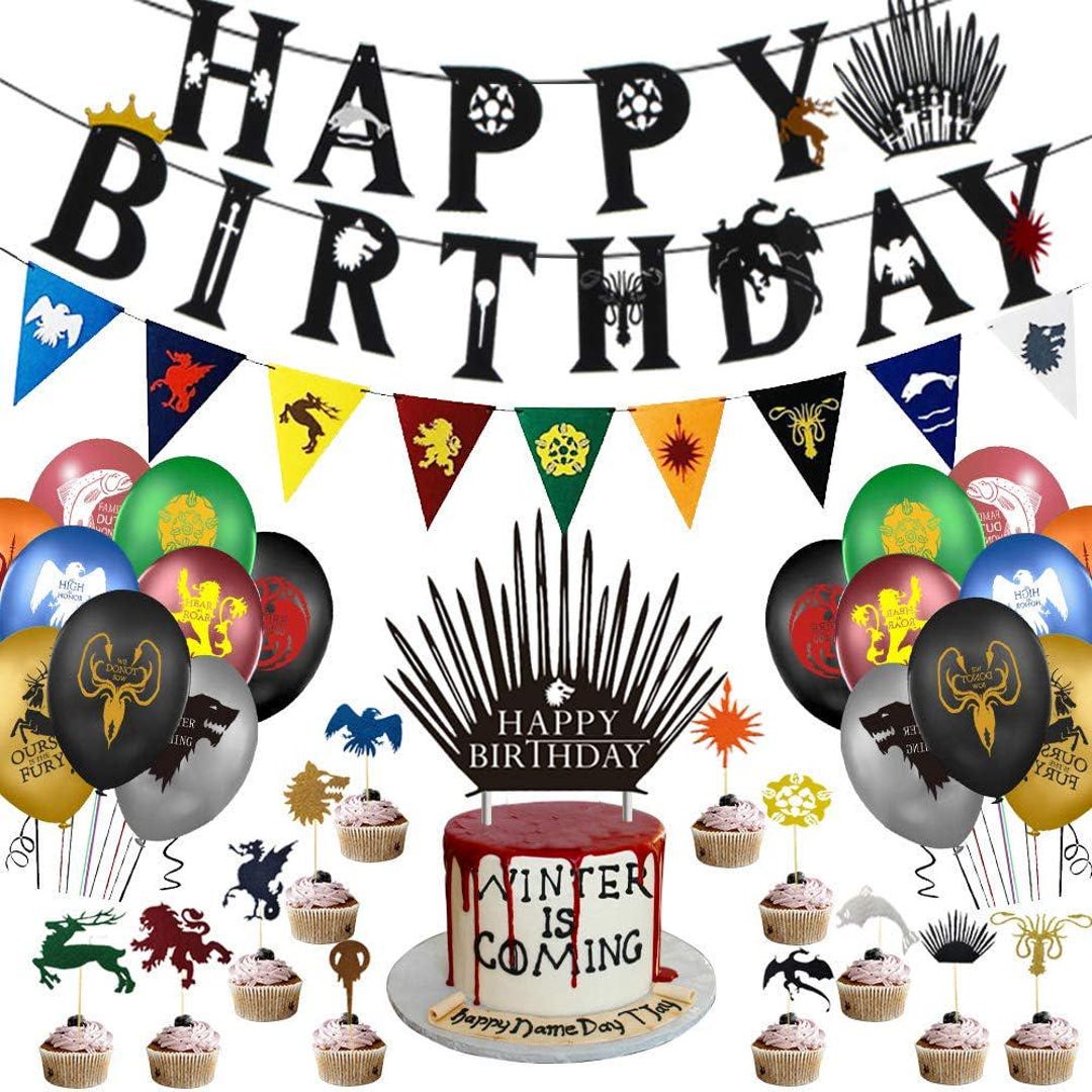 Games of Thronees Birthday Banner, GOT Banner, GOT Balloons for GOT ...