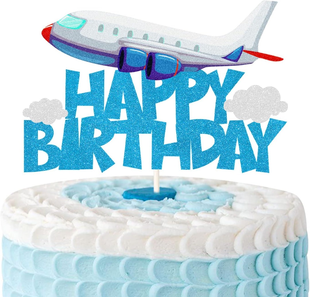 Airplane Birthday Cake Topper,airplane Travel Themed Birthday Party ...
