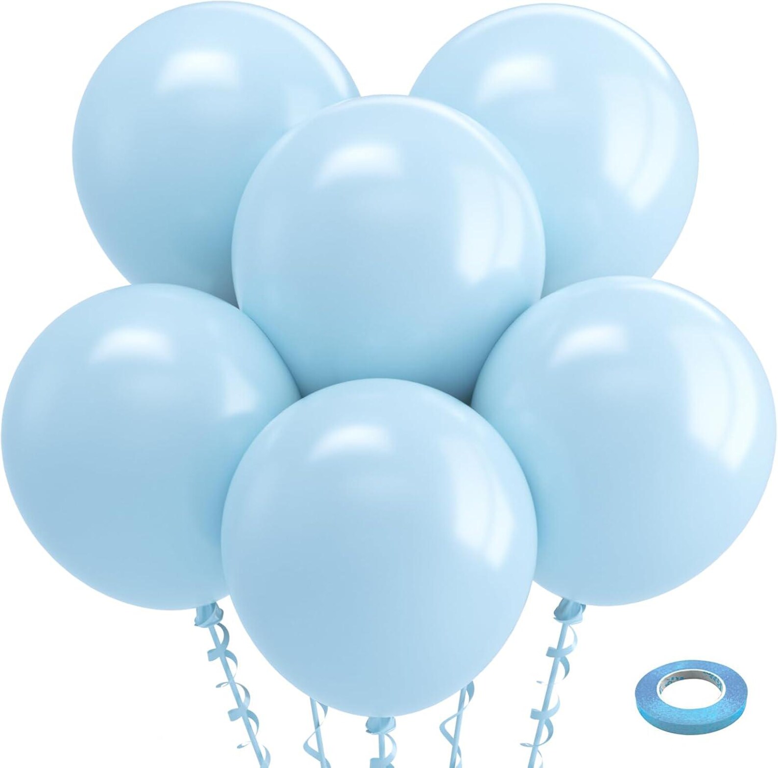 Pastel Blue Latex Party Balloons - 30 Pack 18 Inch Round Helium Light ...