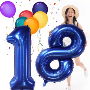 16 Balloon Numbers Navy Blue Number 16 Balloons Self-sealing for ...
