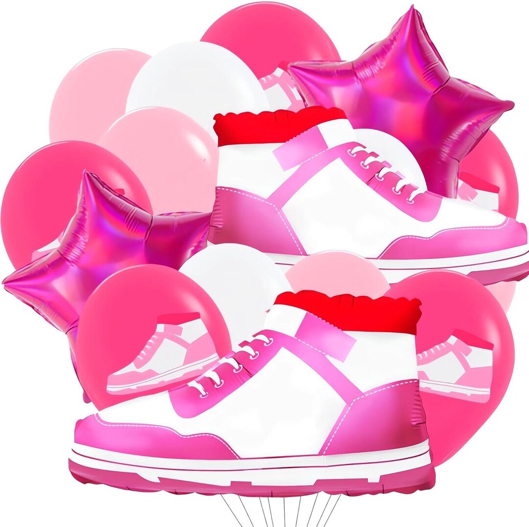 Pink Sneaker Balloon Set: Retro Shoe Party Decorations - Etsy