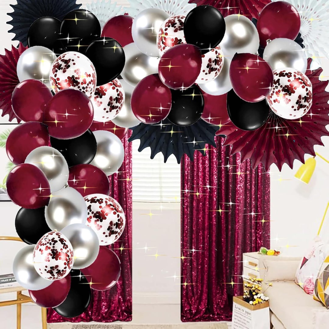 Maroon & Black Graduation Balloon Decorations 2024 - Etsy