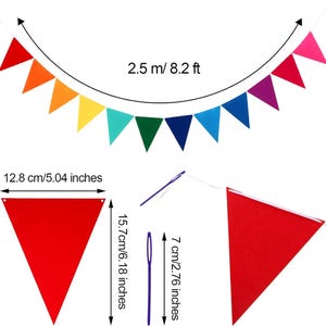 6 Sets Rainbow Pennant Banner Flags Garland Multicolor Bunting String ...