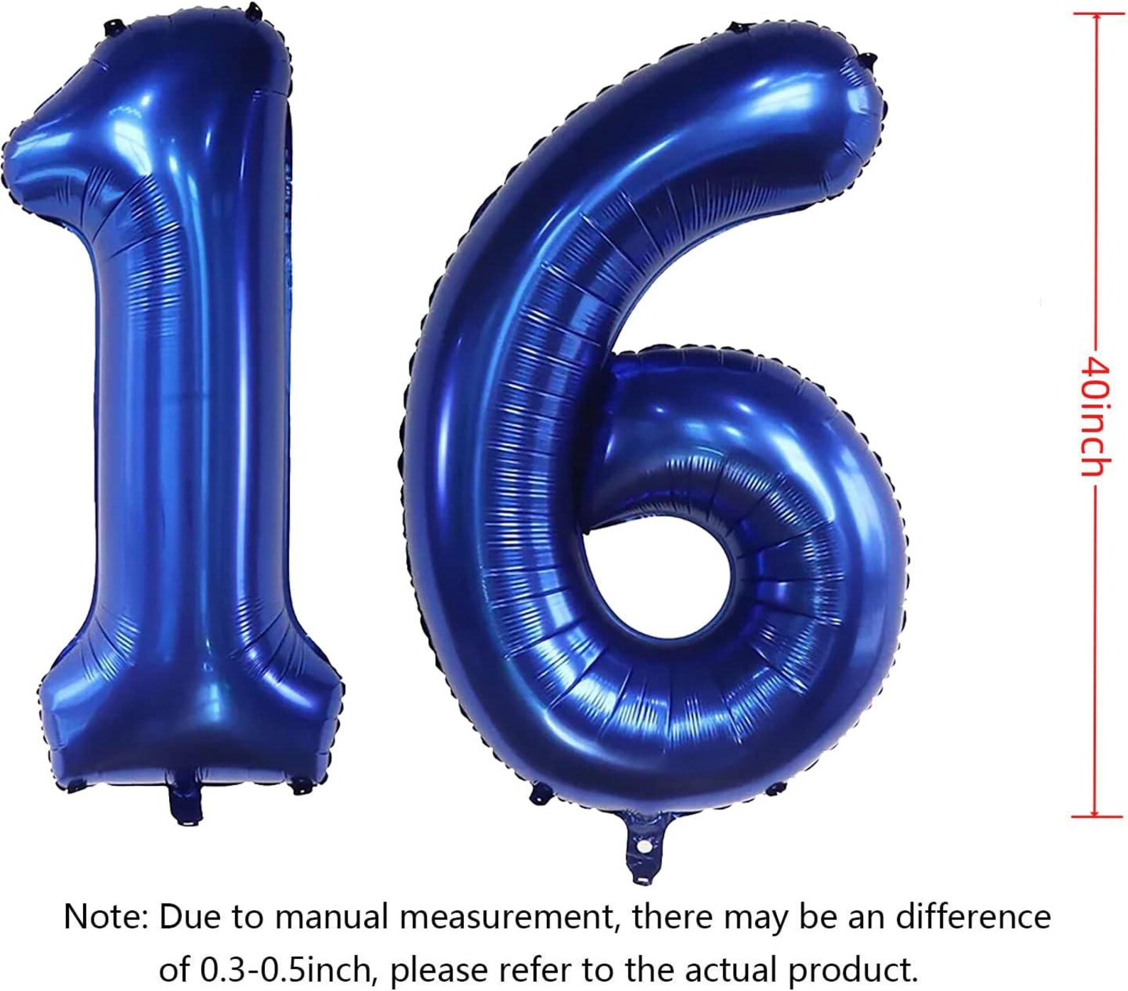 16 Balloon Numbers Navy Blue Number 16 Balloons Self-sealing for ...
