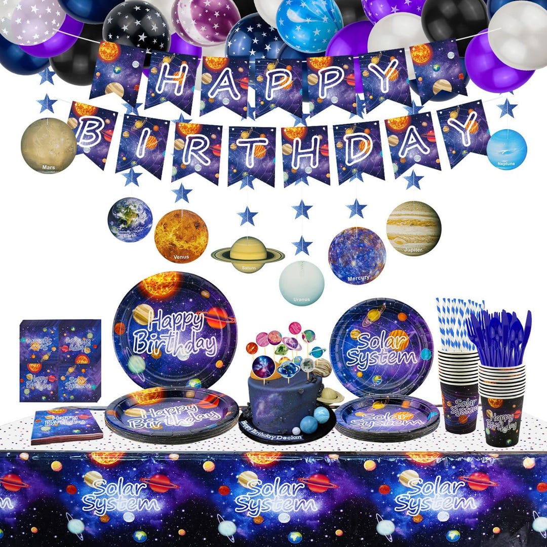 Outer Space Party Supplies - Solar System Planet Balloon, Happy ...