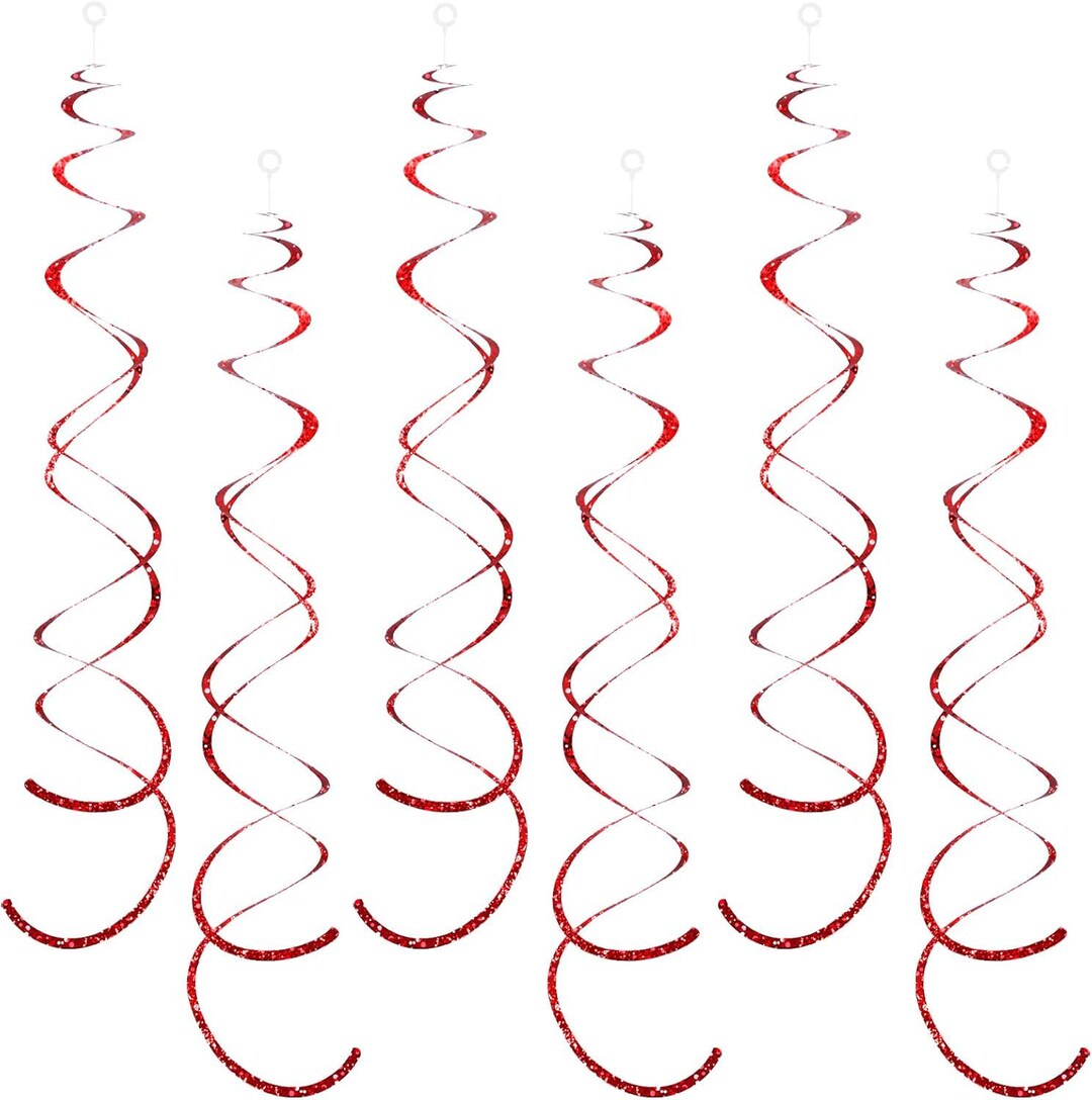 Red Glitter Party Swirl Decorations: 30-piece Set - Etsy