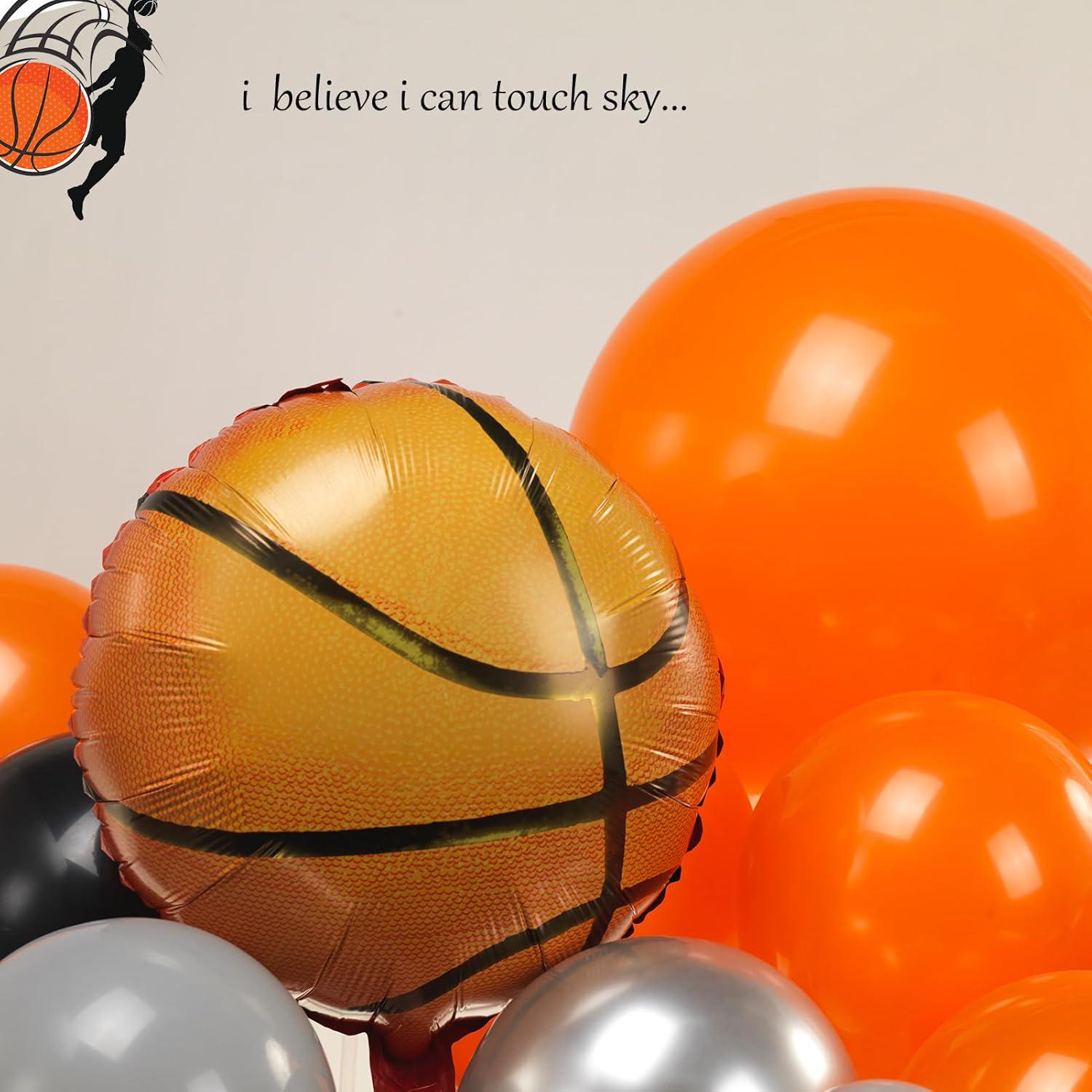 Basketball Balloon Garland Arch Kit, 136pcs Orange Gray Black White and ...