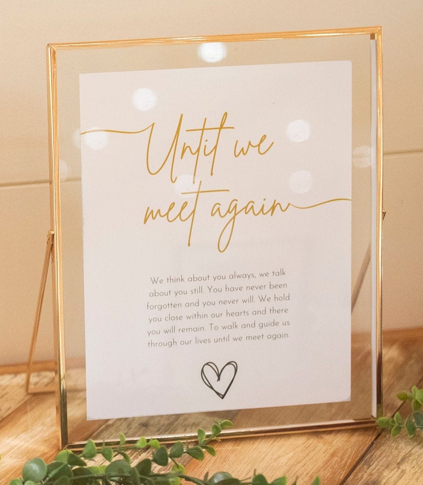 Wedding Remembrance Table Sign 8.5x10 PDF, Gold Design, Printable ...