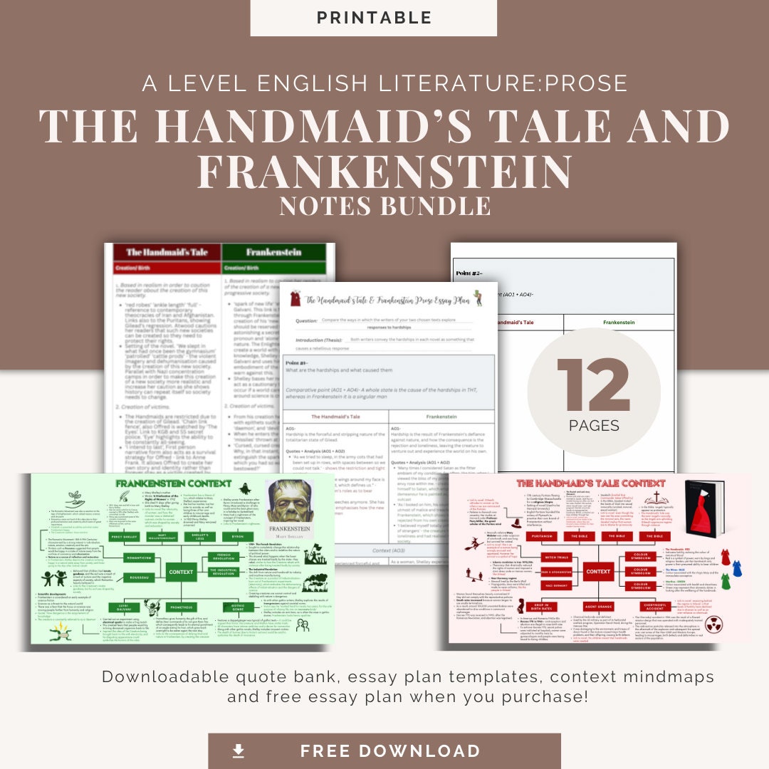 The Handmaid’s Tale and Frankenstein Prose A Level Revision Notes ...