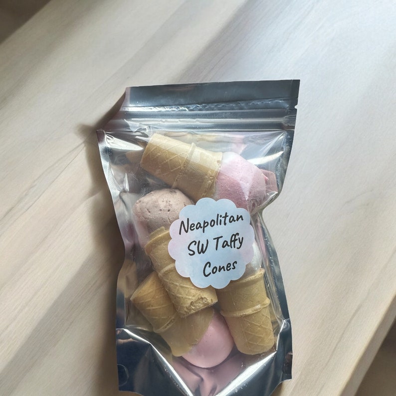 Freeze Dried Mini Neapolitan Saltwater Taffy Cones - Etsy