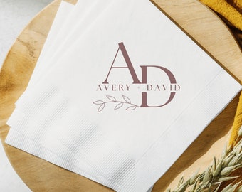 Personalized Wedding Napkins First Name Custom Table Linen Paper ...