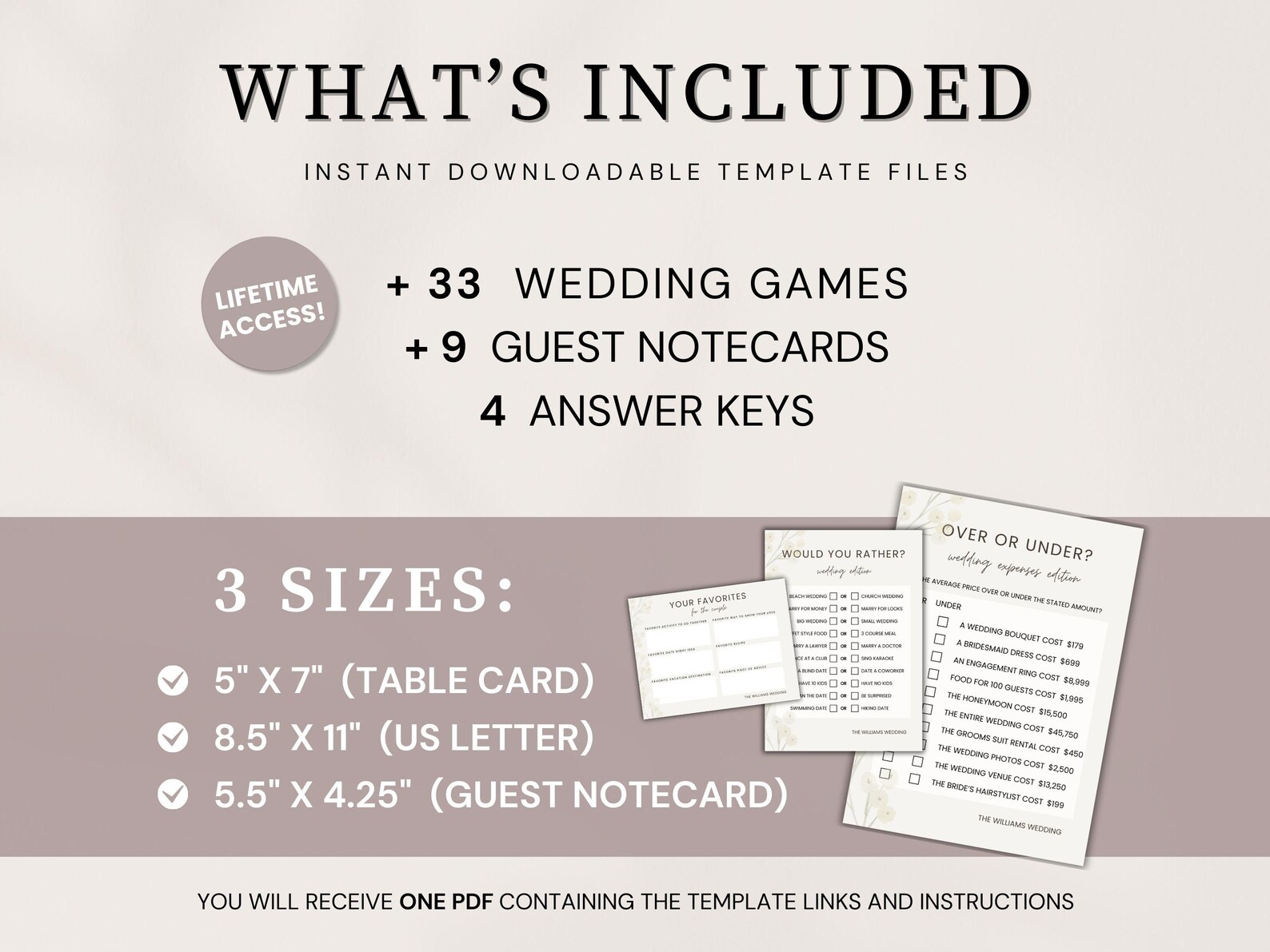 Printable Wedding Games Bundle Template Editable Wedding Reception ...