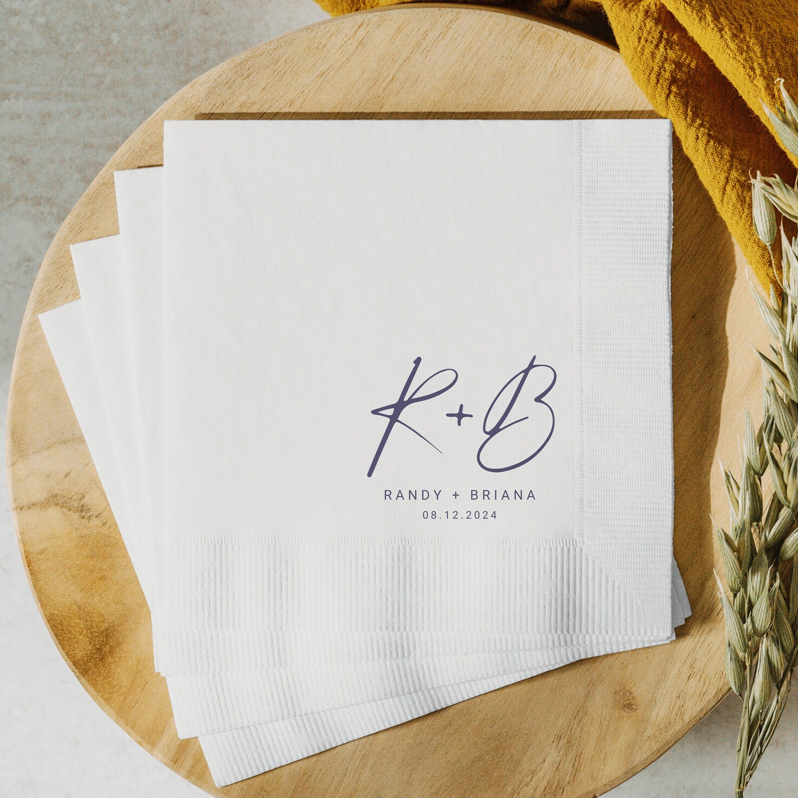 Custom Wedding Reception Dinner Napkins Wedding Favors Personalized ...
