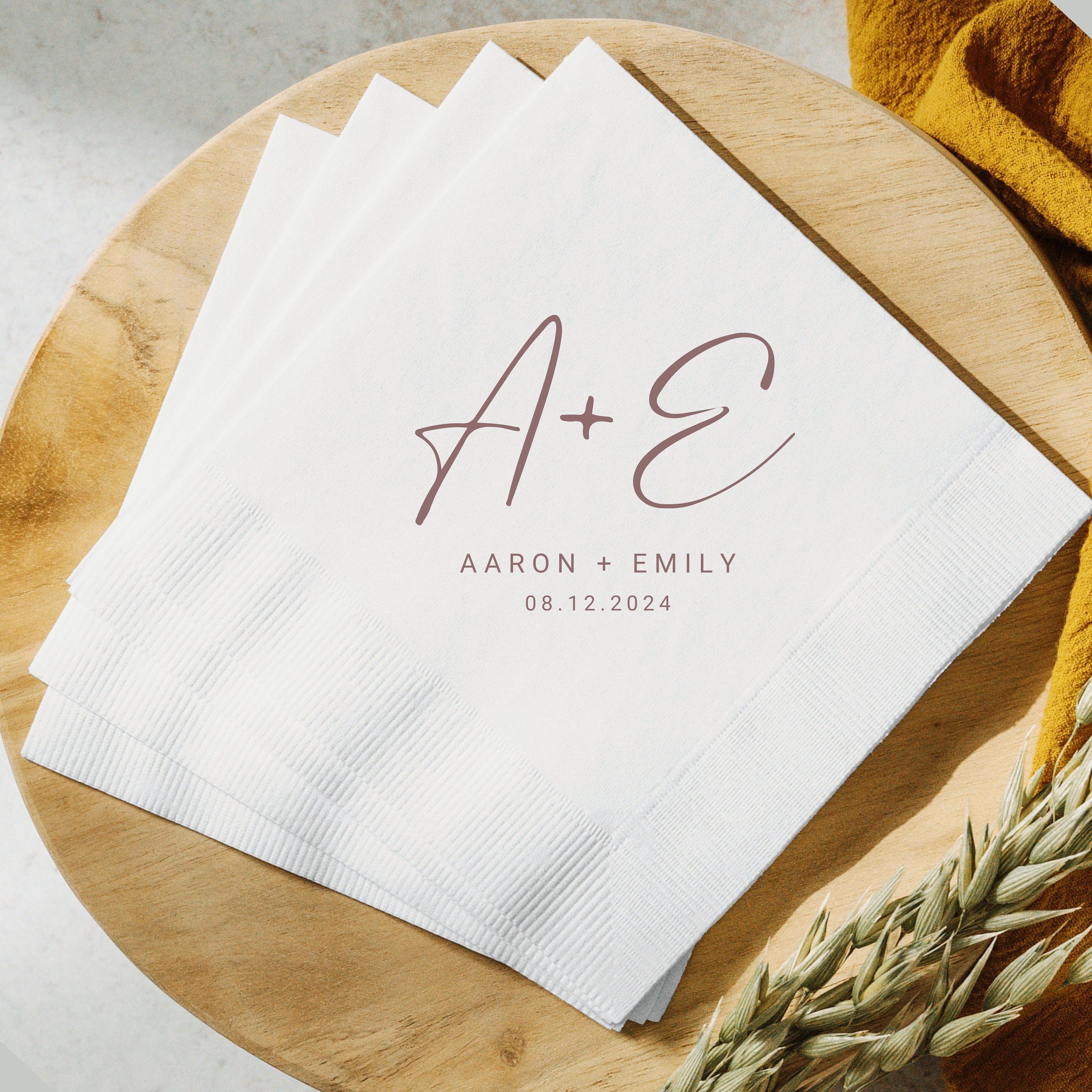 Custom Wedding Reception Dinner Napkins Wedding Favors Personalized ...